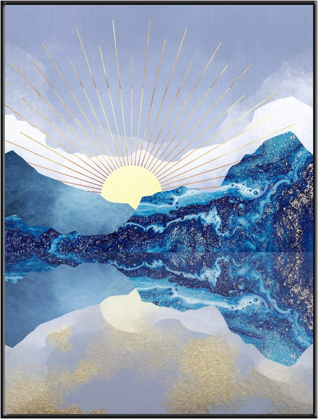 AEFER Boho Mountain Wall Decor- Abstract Canvas Wall Art for Living ...