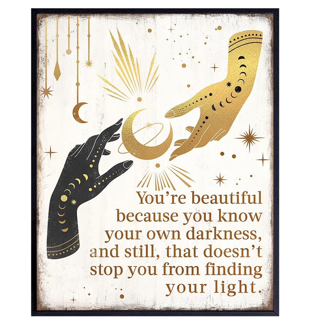 AEFER Boho Witchcraft Wall Art-Gothic Witchy Room Decor-Encouraging ...