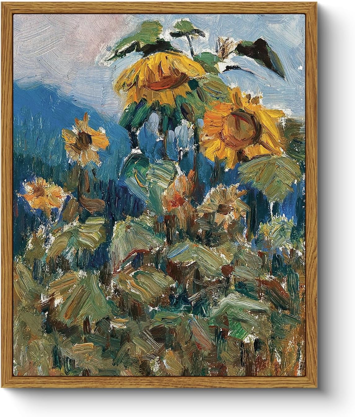 AEFER Botanical Floral Unframed Wall Art, Sunflowers Bathroom Decor ...