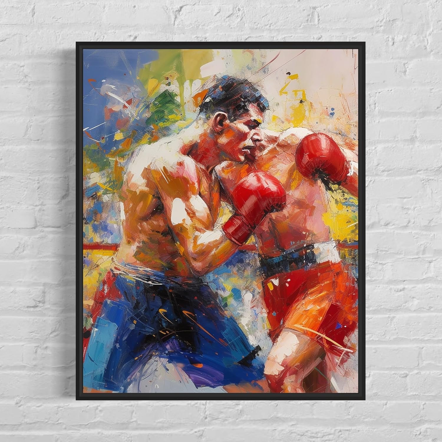 AEFER Boxing Art Print Poster, Wall Art Painting Decor. Paint Splash ...