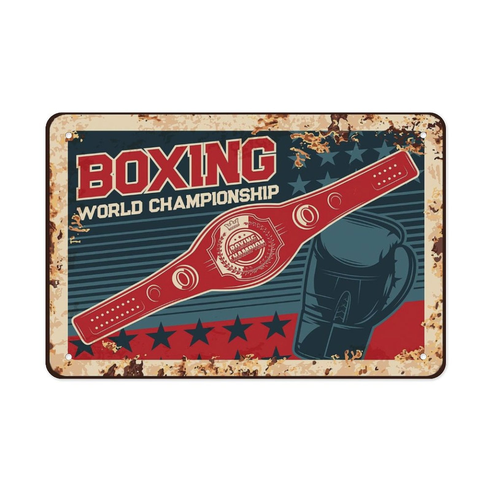 AEFER Boxing Gold Belt Gifts, Vintage Metal Tin Sports Sign for Boys ...