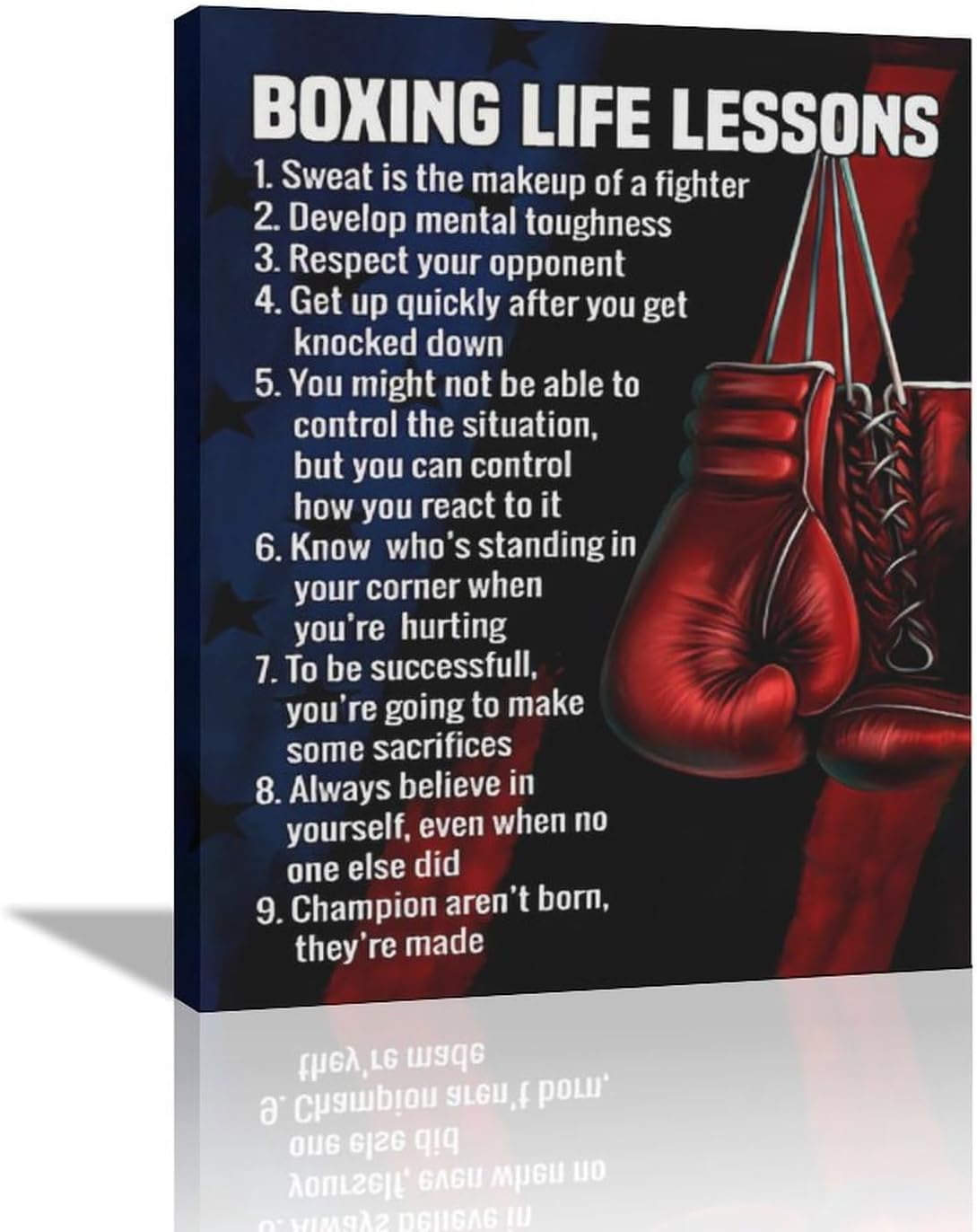 AEFER Boxing Wall Art Boxing Pictures Wall Decor Life Lessons Canvas ...