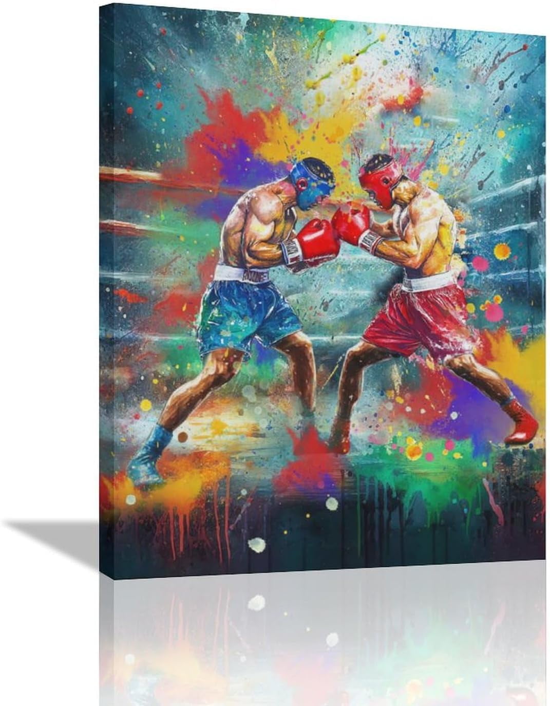 AEFER Boxing Wall Art Boxing Ring Fight Poster Pictures Wall Decor ...