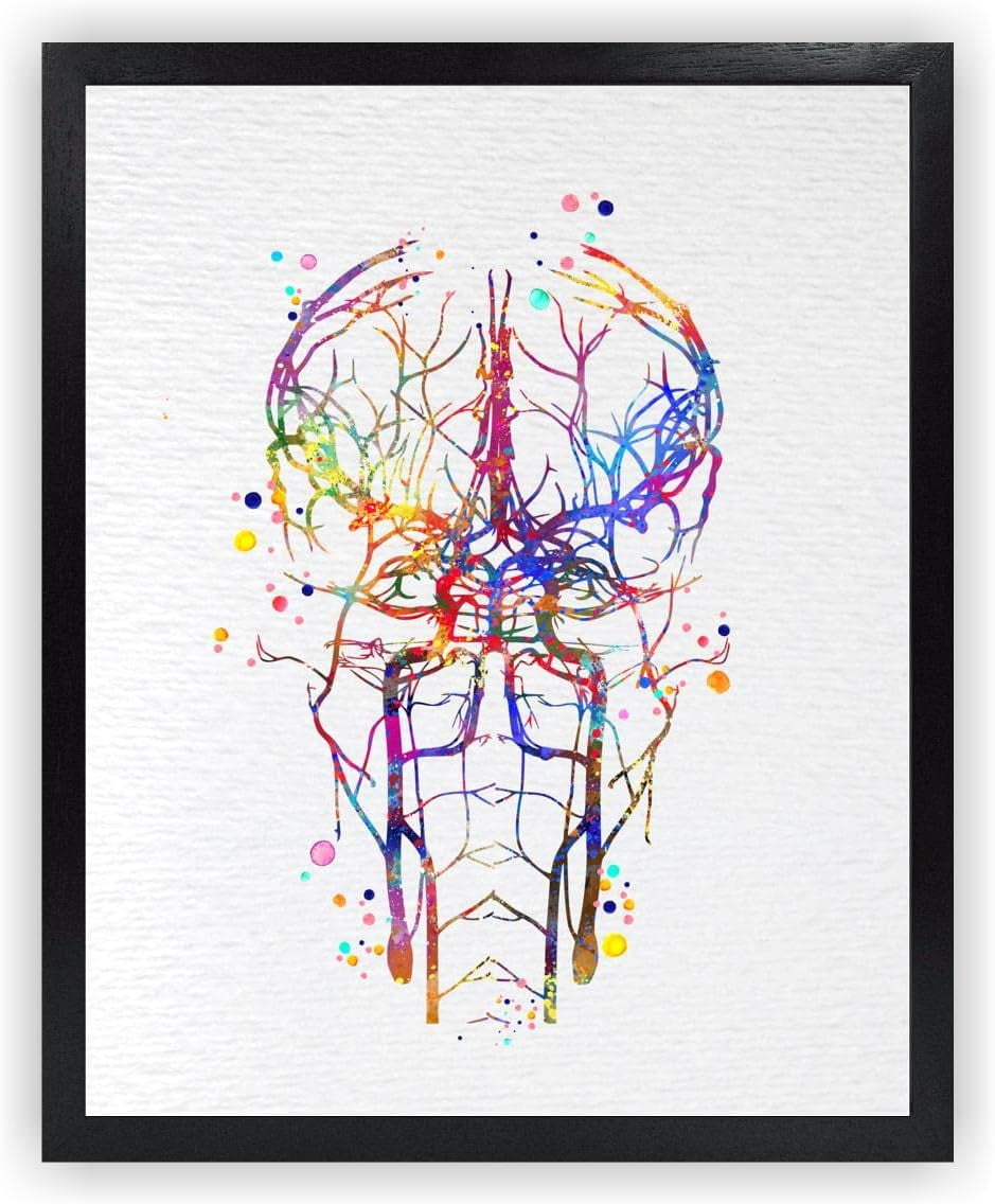 AEFER Brain Vessels Human Anatomy Art Watercolor Art Print Medical ...