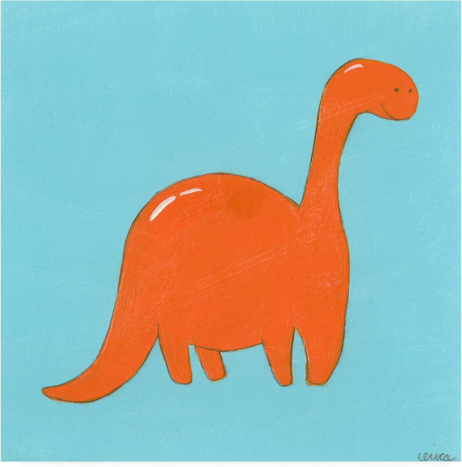 AEFER Brontosaurus Childrens Art by June Erica Vess Unframe: 16x12inch ...