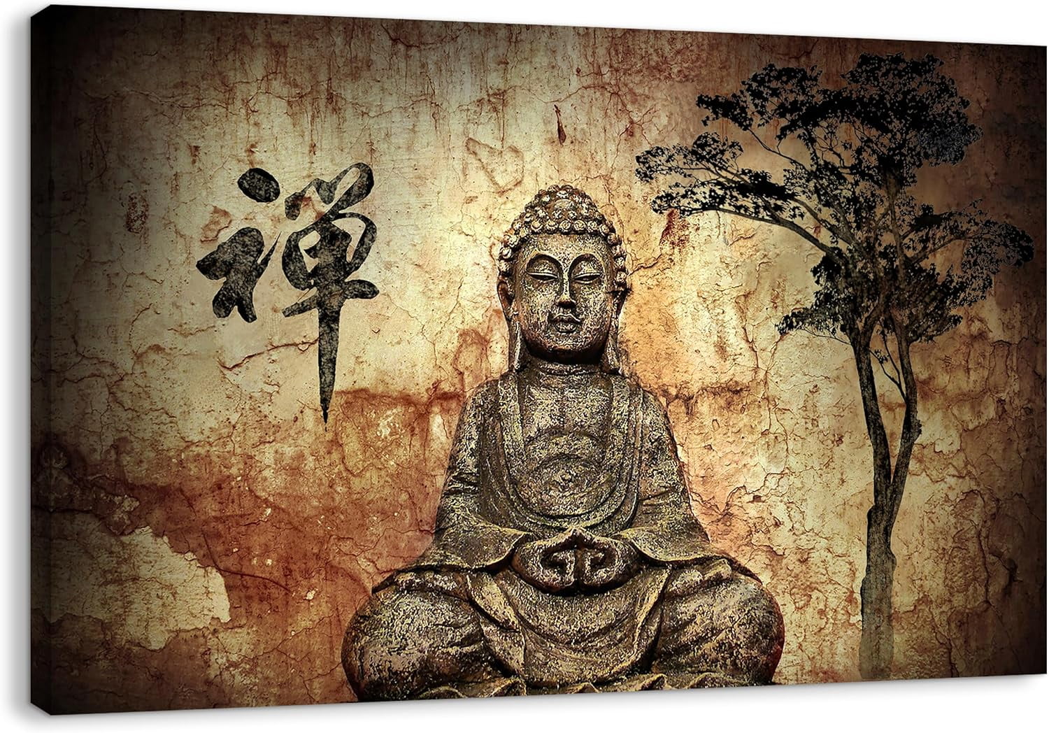 AEFER Buddha Canvas Wall Art for Living Room Bedroom Home Decoration ...