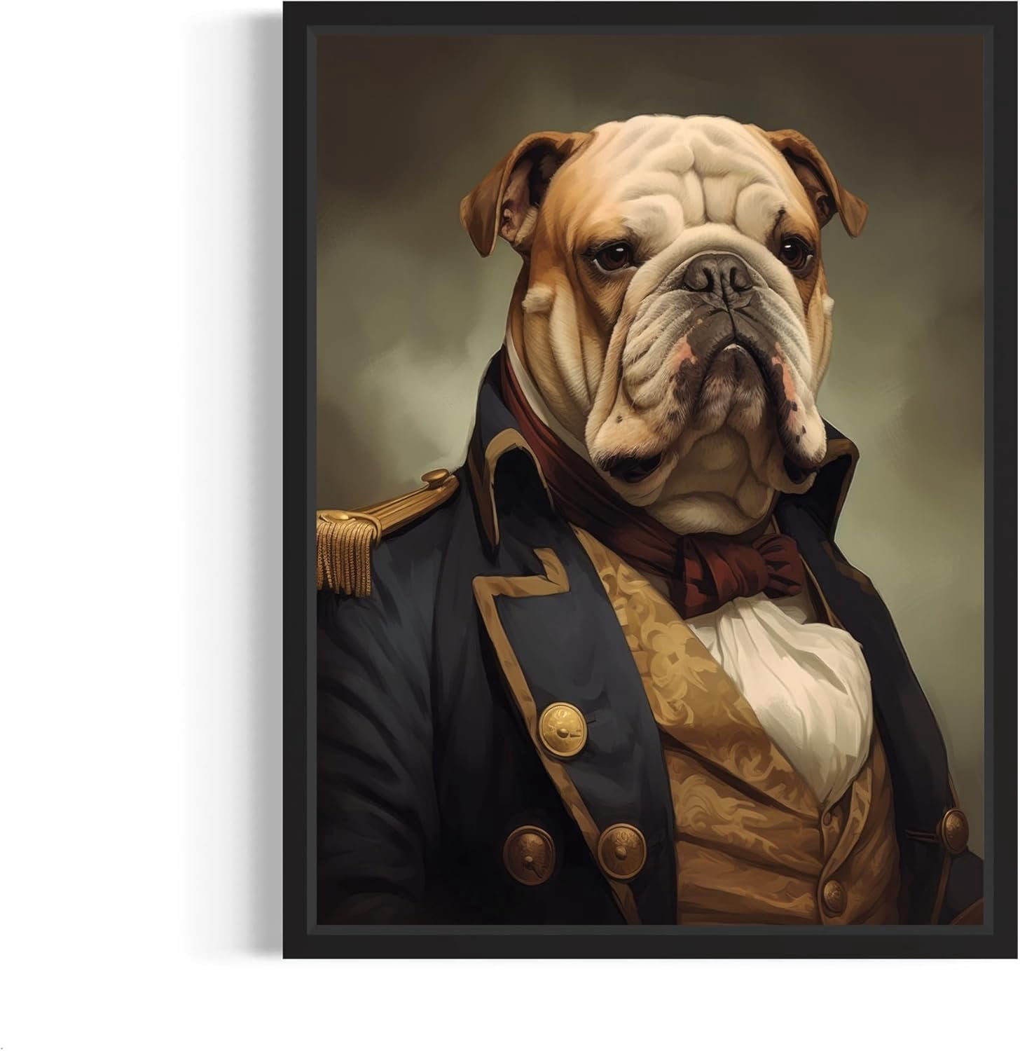 AEFER Bulldog Vintage Portrait Poster Art Print, Classic Animals Wall ...