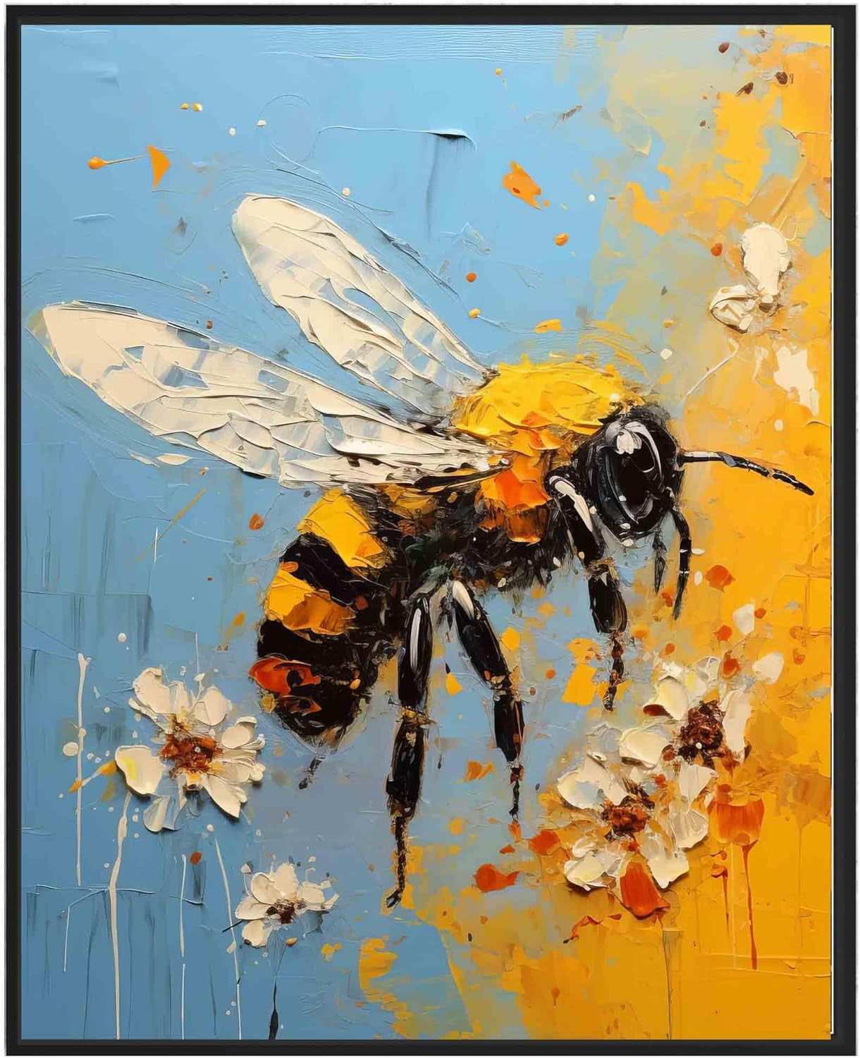 AEFER Bumblebee Art Print, Animal Painting Wall Art Abstract Artwork, Colorful Wildlife Prints ...