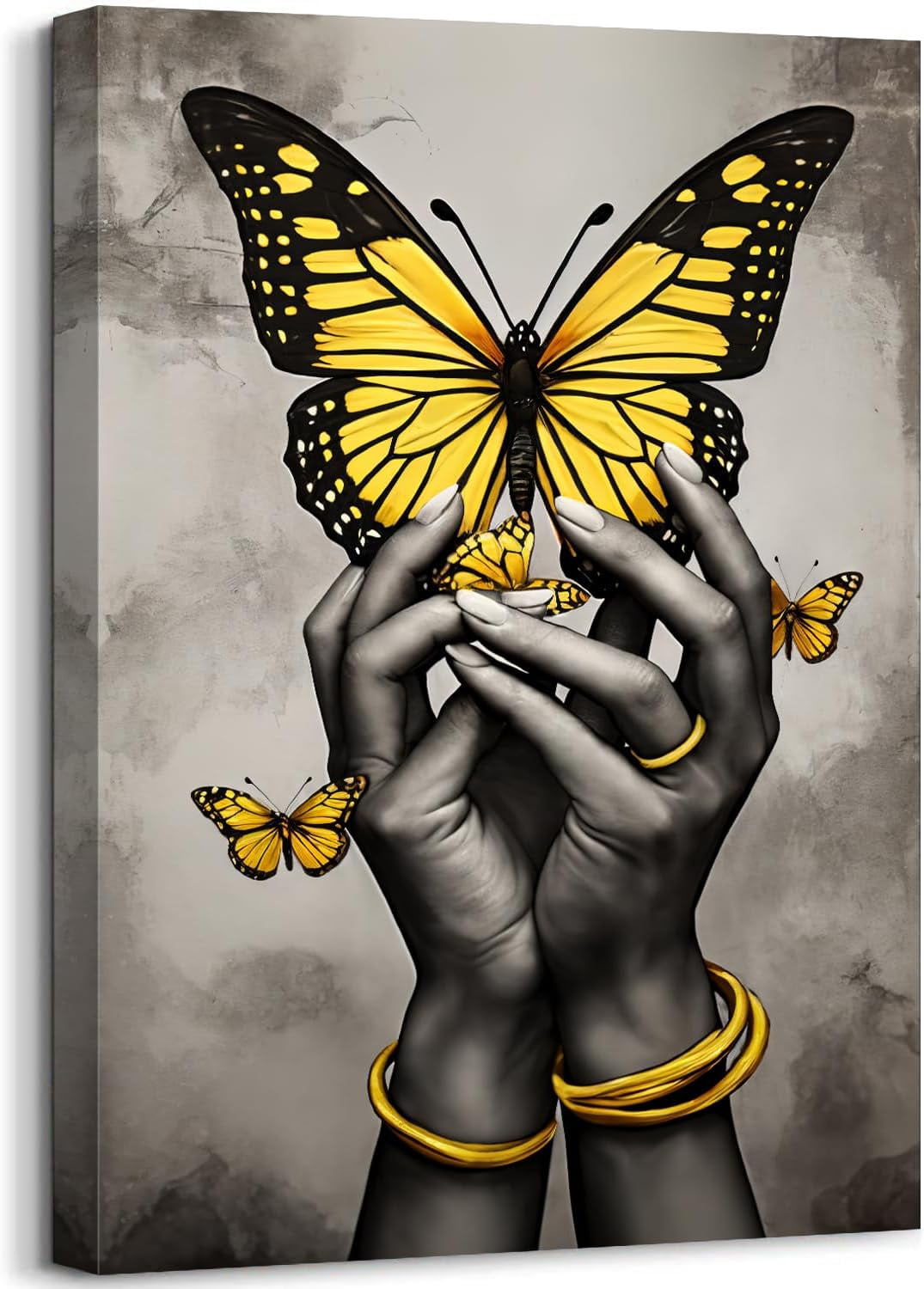 AEFER Butterfly Black Art Black Woman Butterfly Wall Art African American Canvas Painting Black ...