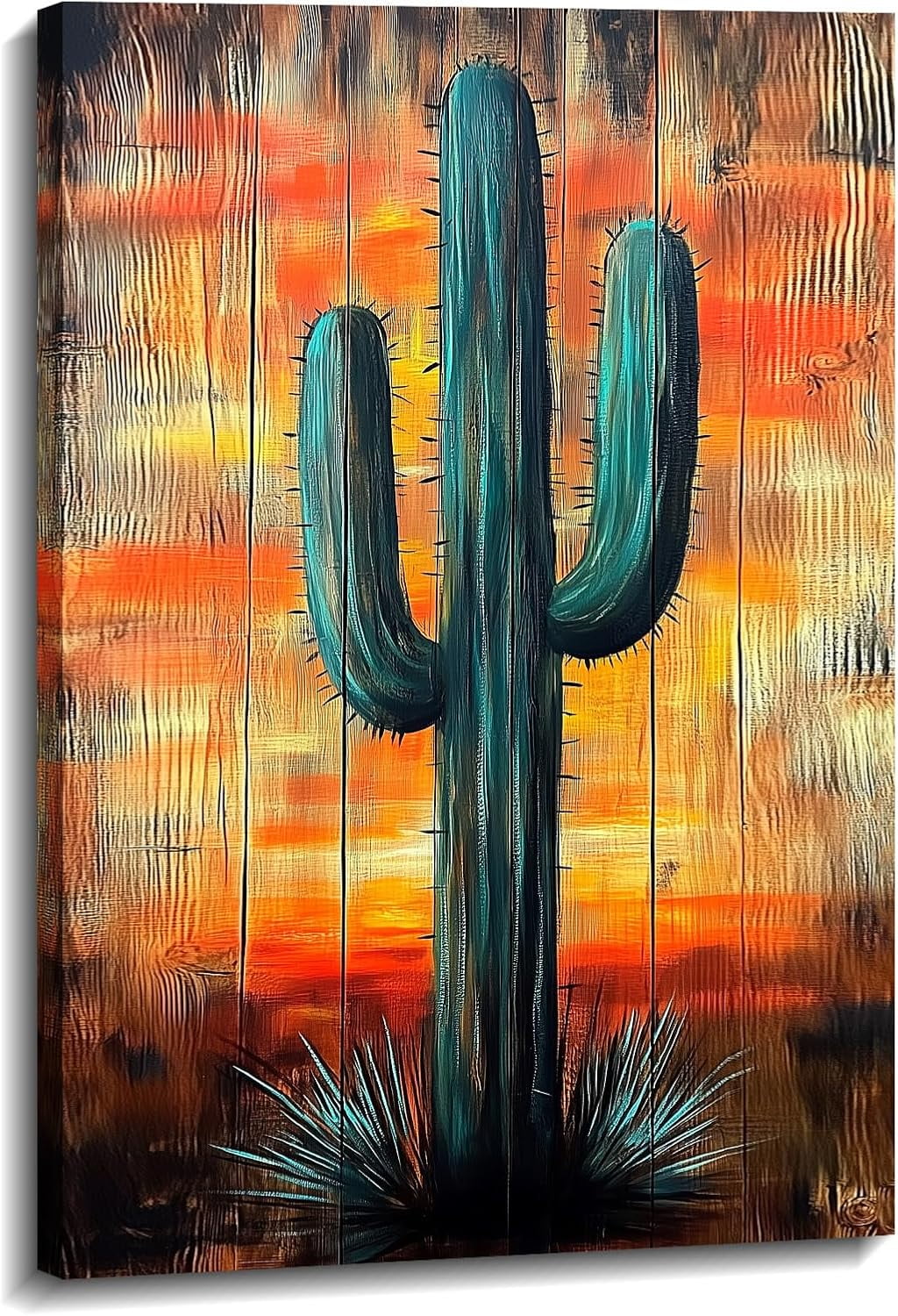 AEFER Cactus Wall Art Saguaro Picture Southwestern Art Arizona Desert ...