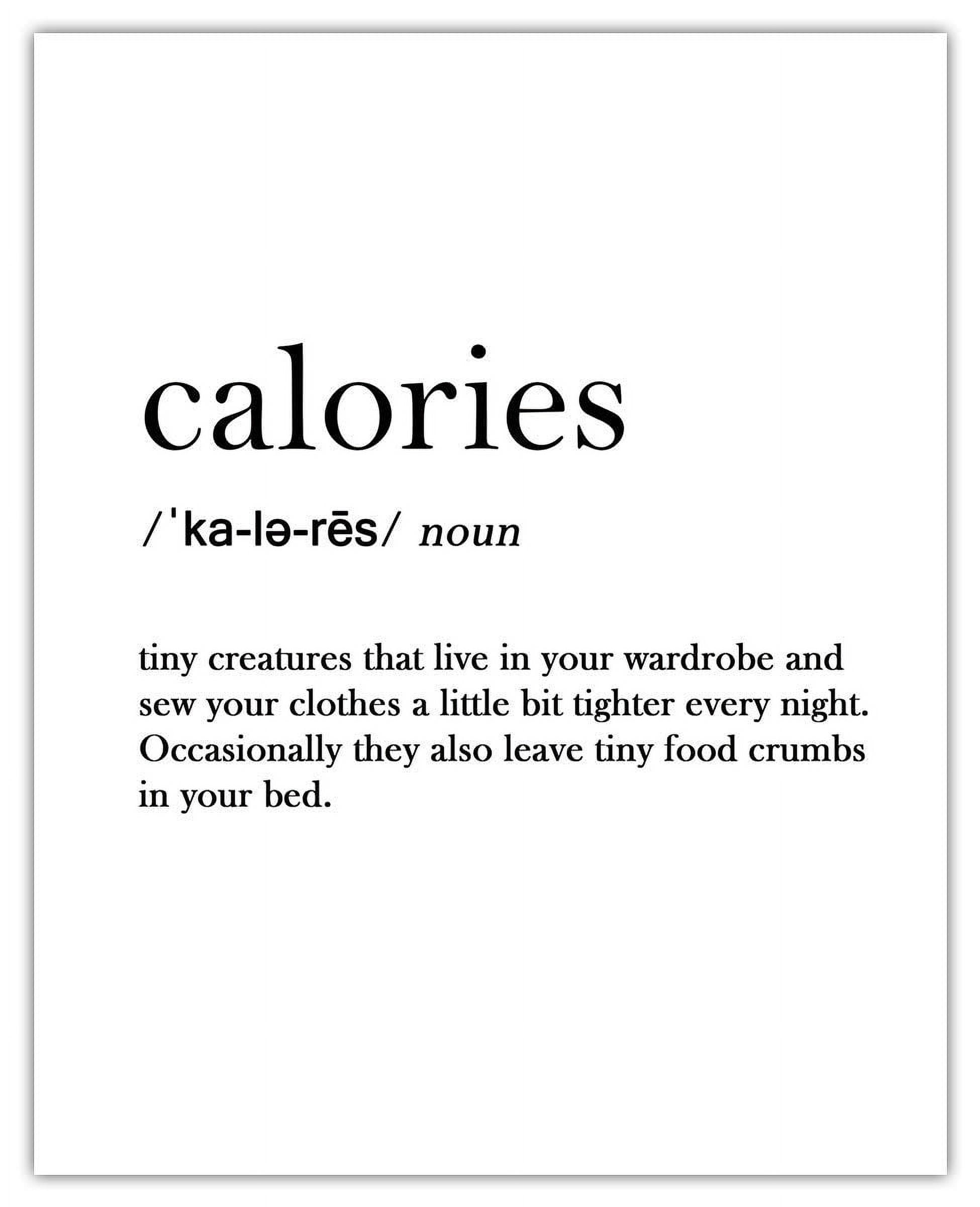 AEFER Calories Definition: Funny Farmhouse Kitchen Wall Art Decoration ...