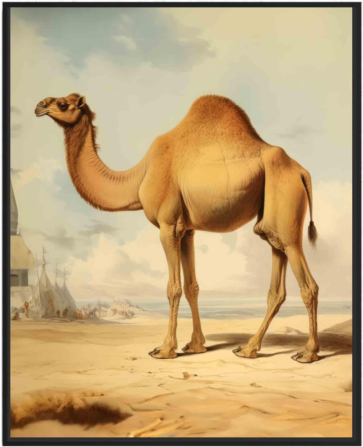 AEFER Camel Vintage Poster Art Print Retro Vintage Animal Wall Art Poster Decor Nature, Wall ...