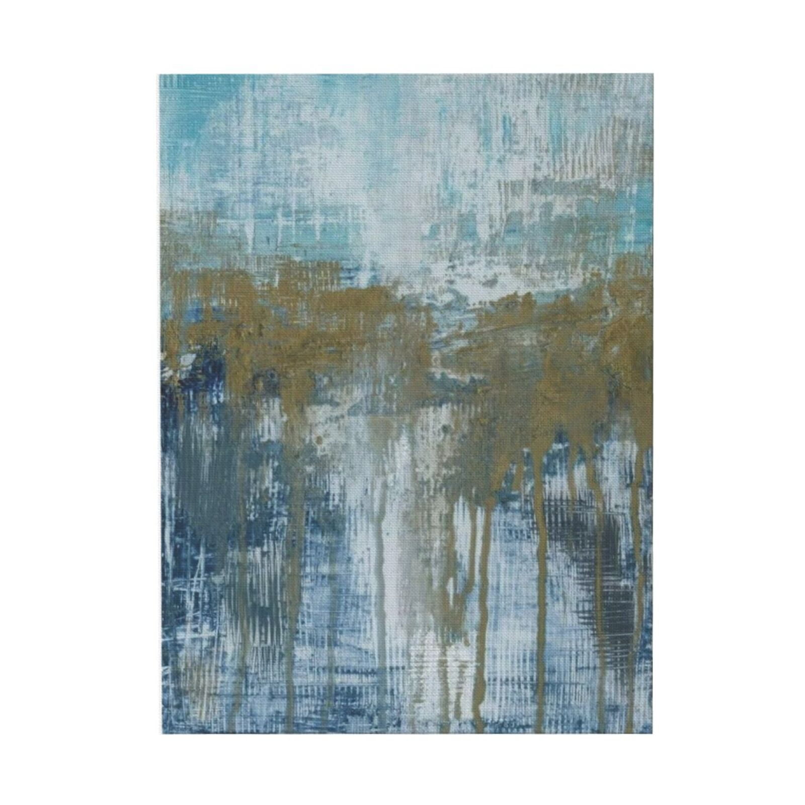 AEFER Canvas Modern Artwork for Home Dripping Gold with Rust ...
