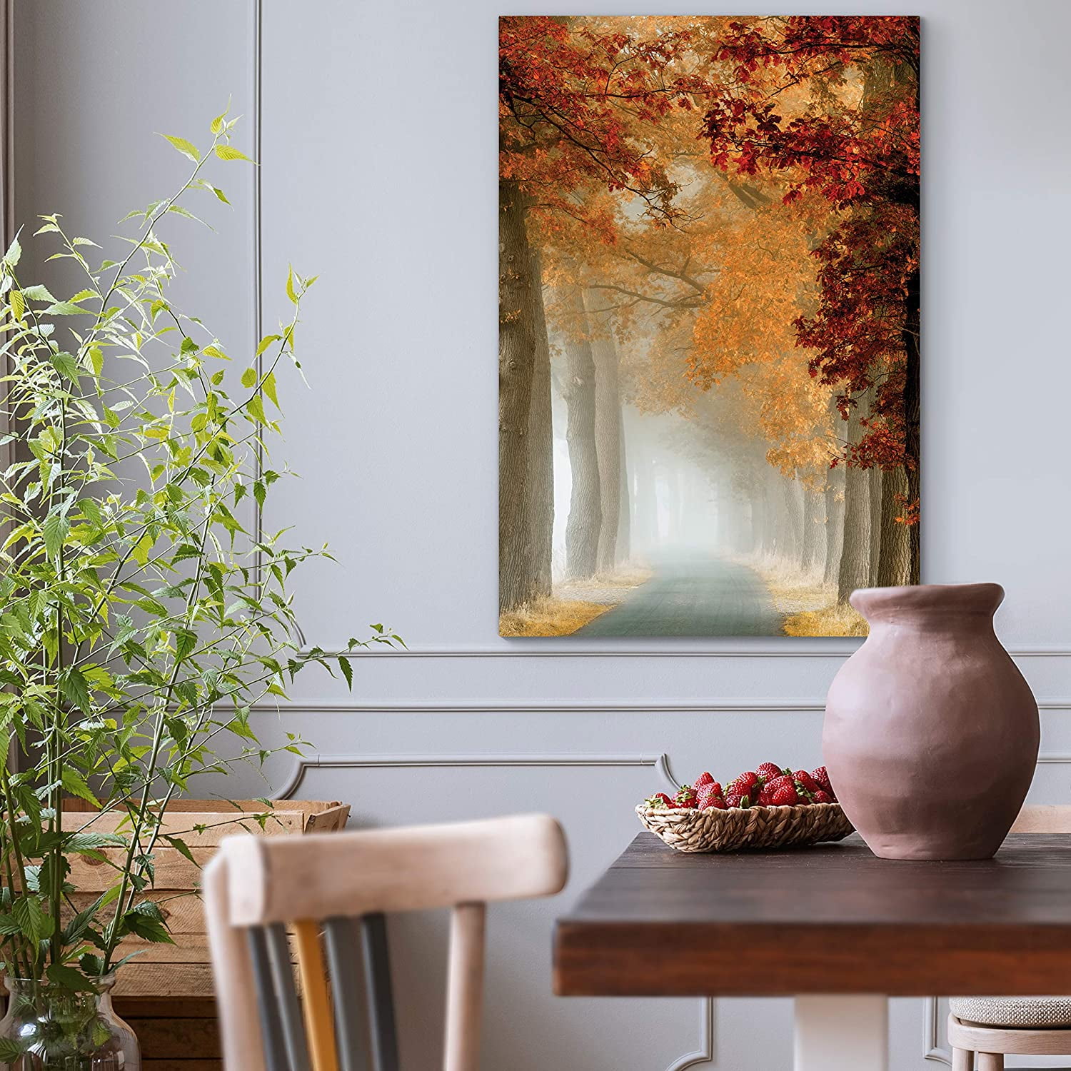 AEFER Canvas Nature Wall Art Home Paintings & Prints Misty Autumn ...