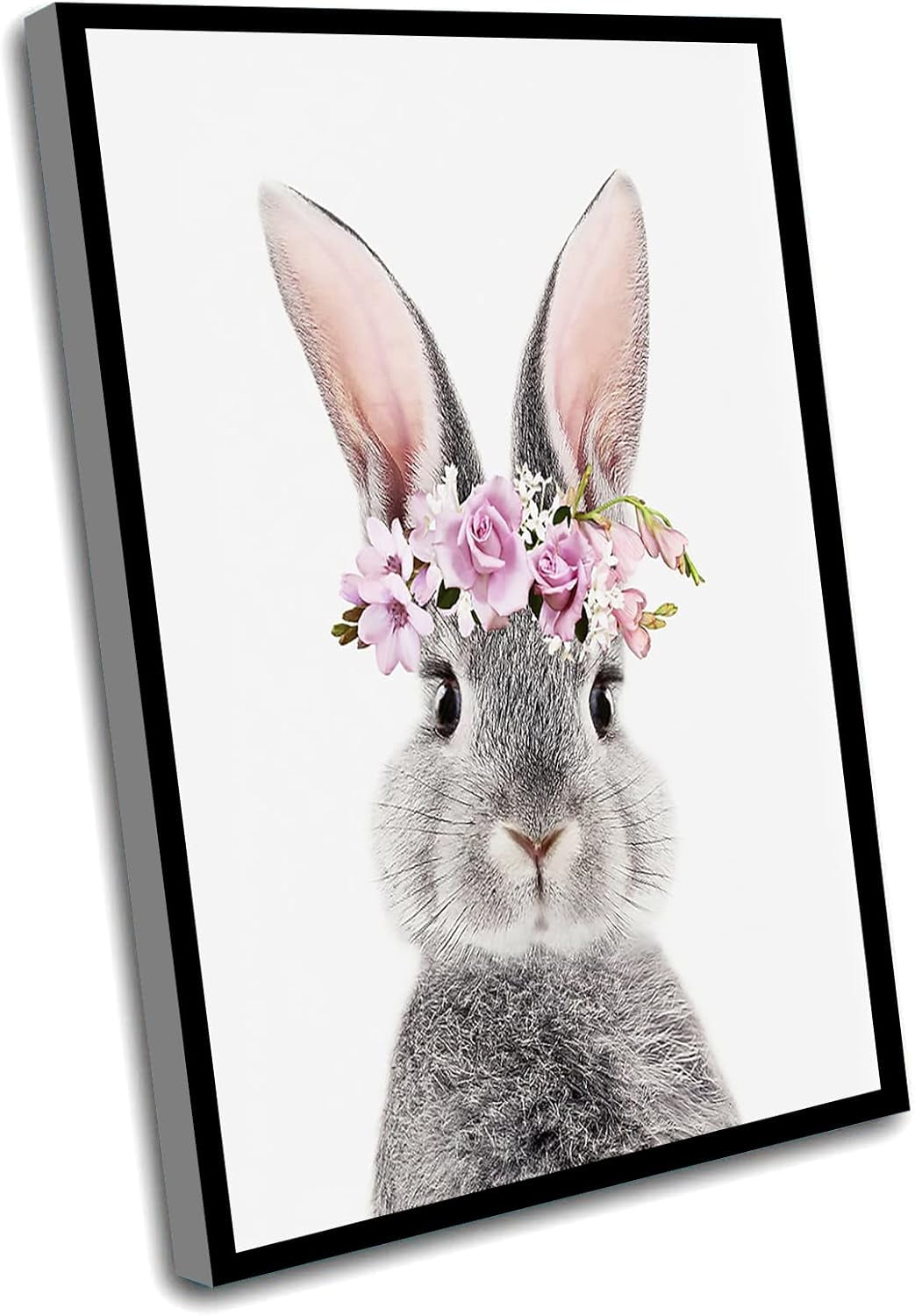 AEFER Canvas Nursery Wall Art Girl,Bunny Print Nursery,Rabbit,Bunny ...