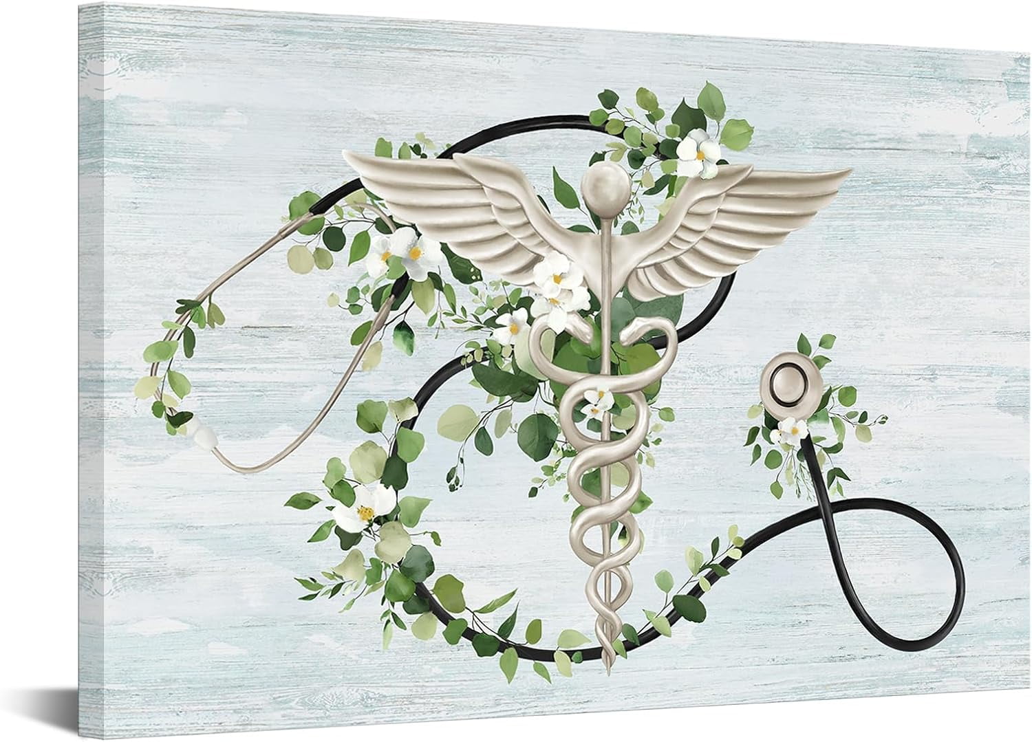 AEFER Canvas Print Wall Art 3D Render Doctor Stethoscope Caduceus ...