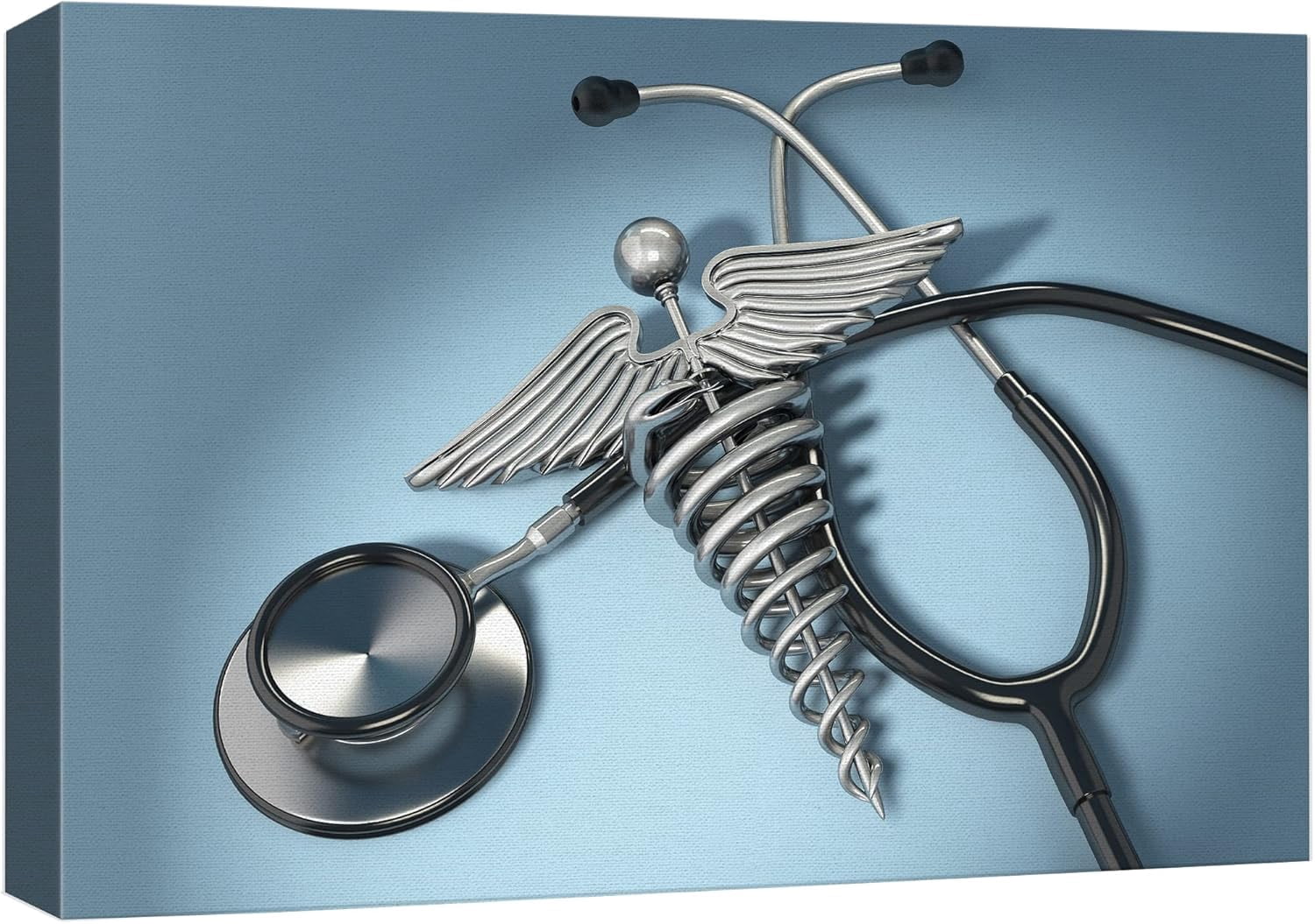 AEFER Canvas Print Wall Art 3D Render Doctor Stethoscope Caduceus ...