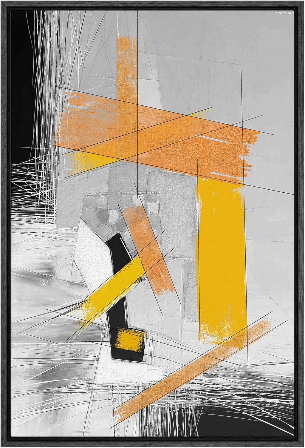 AEFER Canvas Print Wall Art 3D-Style Intersecting Line Patterns ...