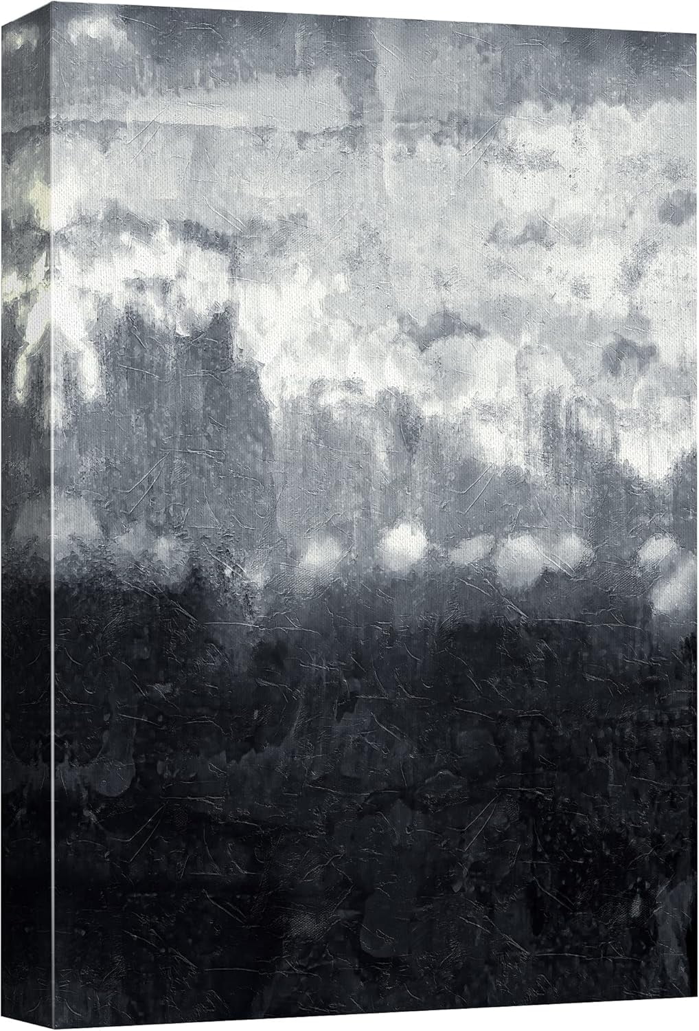 AEFER Canvas Print Wall Art Abstract Black White Paint Stroke Cross ...