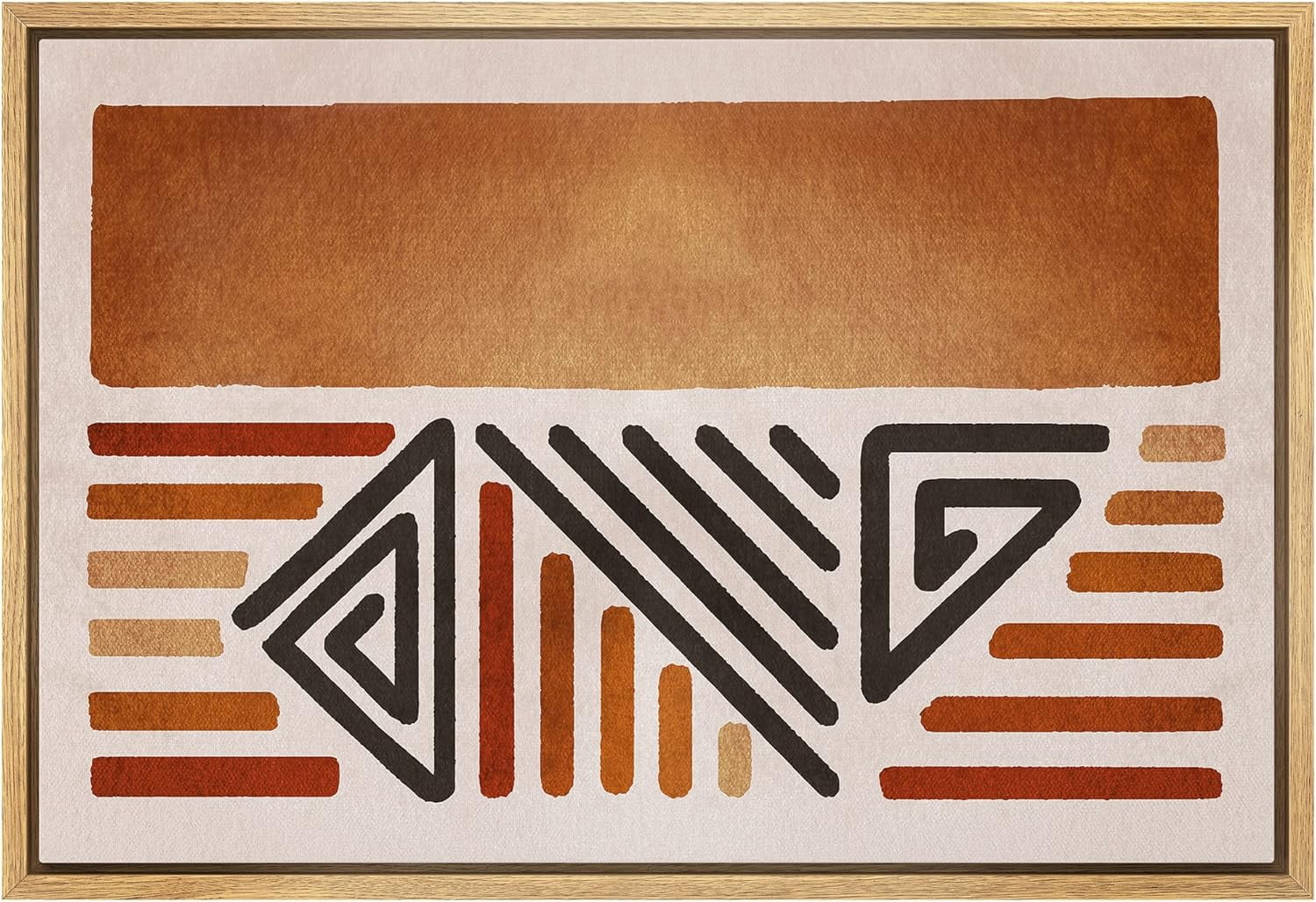 AEFER Canvas Print Wall Art African Inspired Tribal Polygon Collage ...