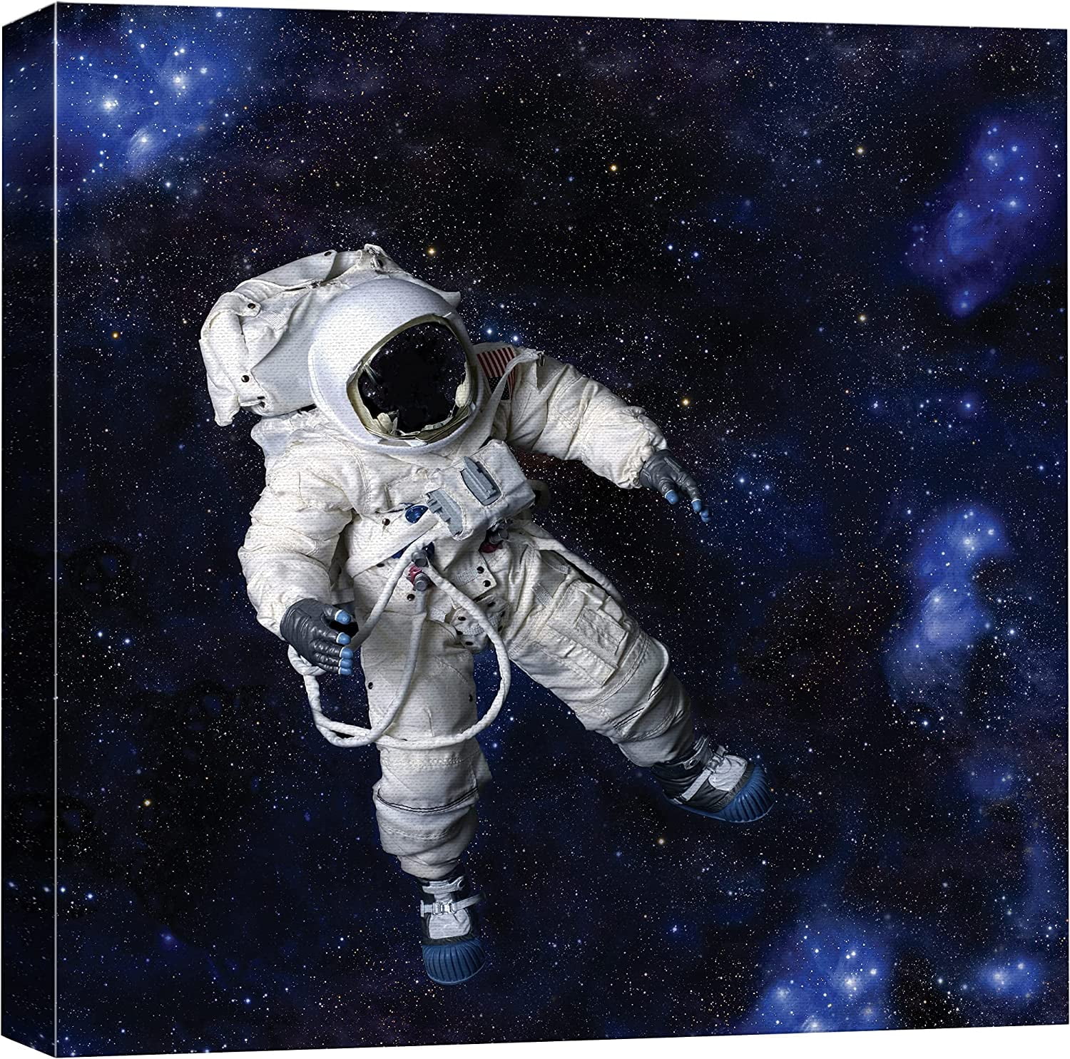 AEFER Canvas Print Wall Art Astronaut Floats in Blue Starry Nebula ...