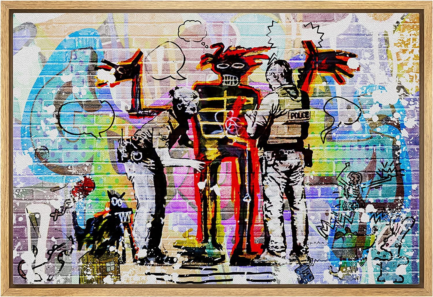 AEFER Canvas Print Wall Art Banksy Graffiti & Street Art Cityscape ...