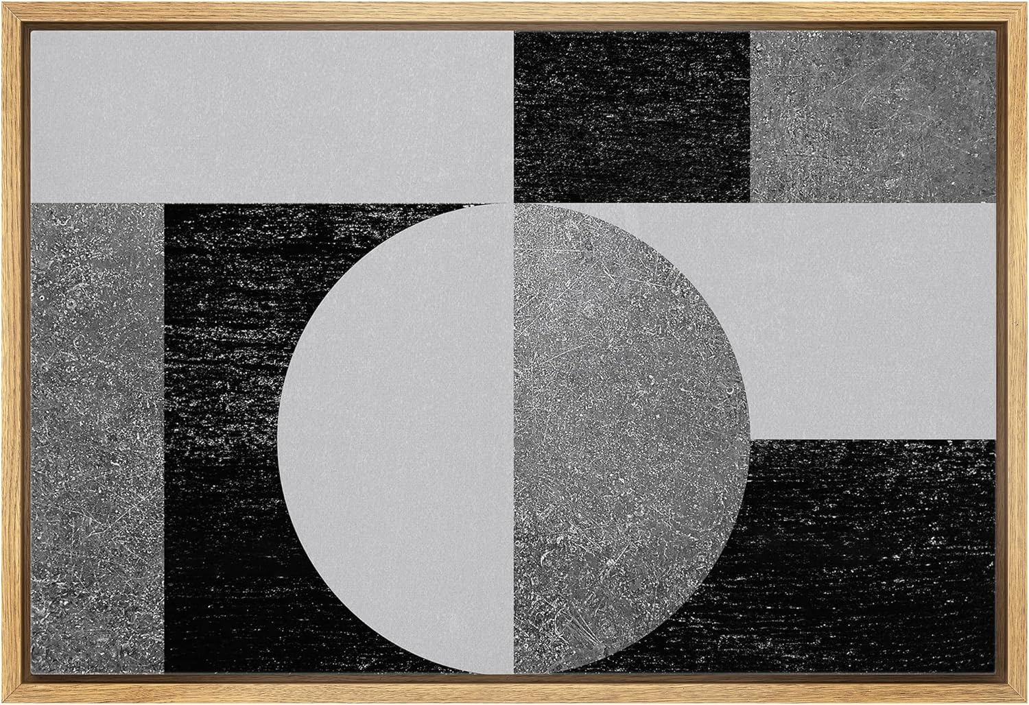 AEFER Canvas Print Wall Art Black and White Geometric Sphere Collage ...