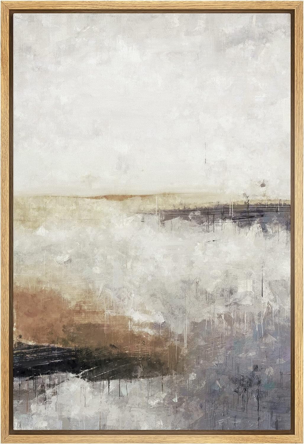 AEFER Canvas Print Wall Art Brown Gray Pastel Minimal Landscape ...