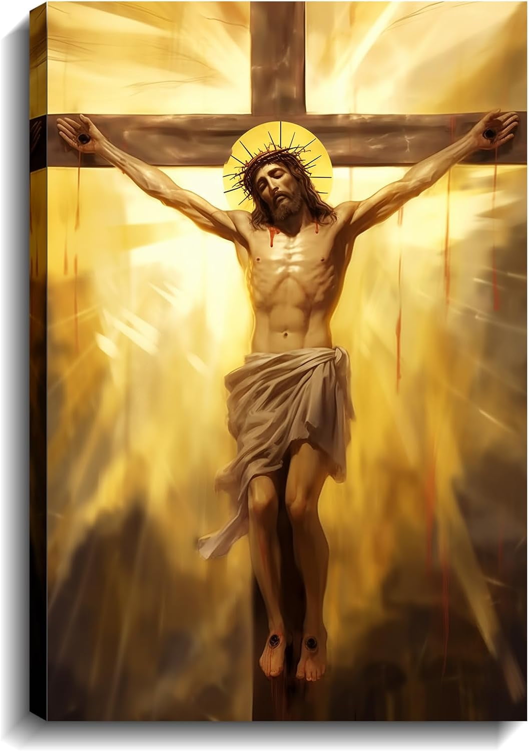 AEFER Canvas Print Wall Art Christ Picture Wall Decor Jesus Crucifixion ...