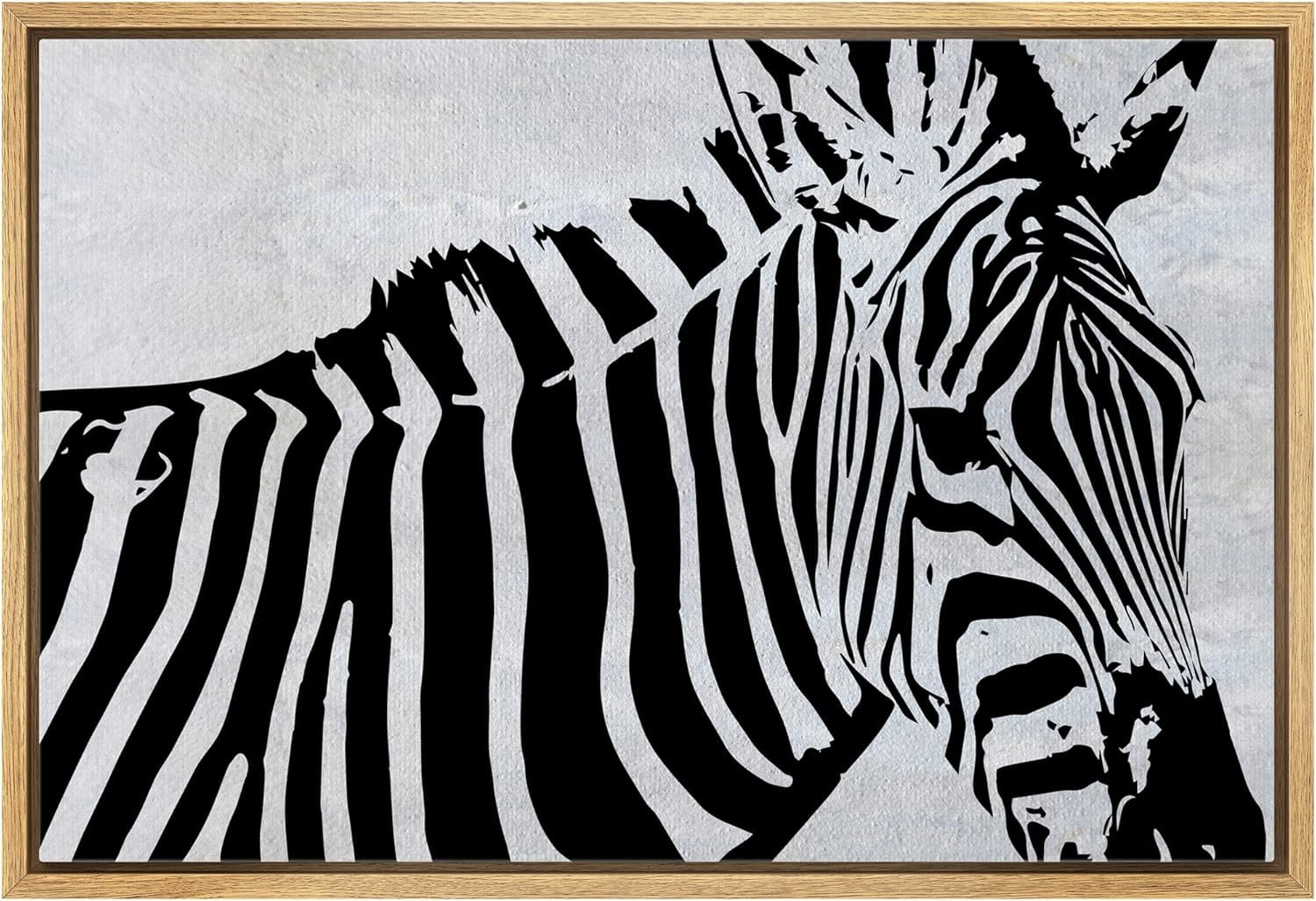 AEFER Canvas Print Wall Art Close Up Watercolor Striped Zebra Portrait ...