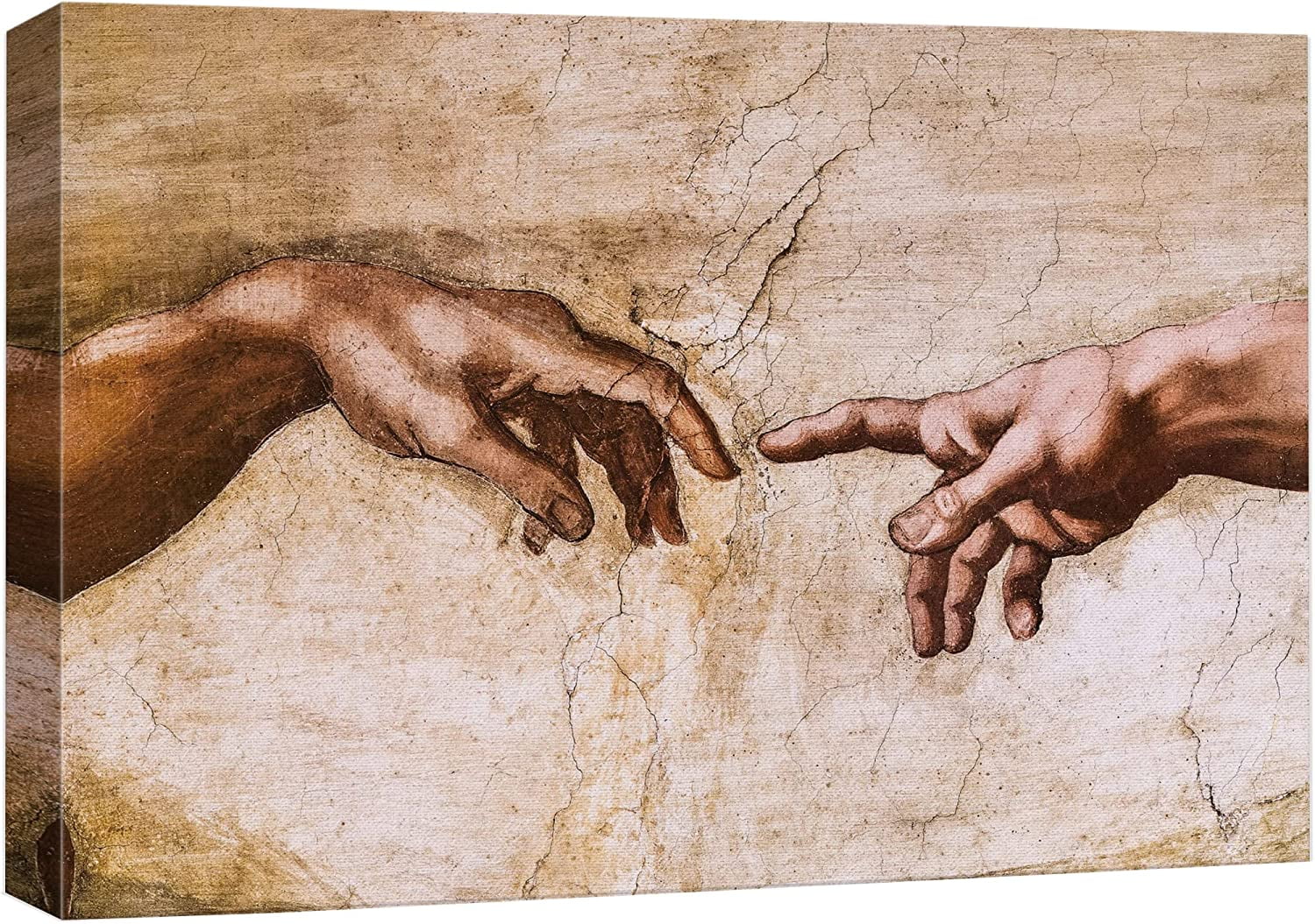 AEFER Canvas Print Wall Art The Creation of Adam Closeup by ...