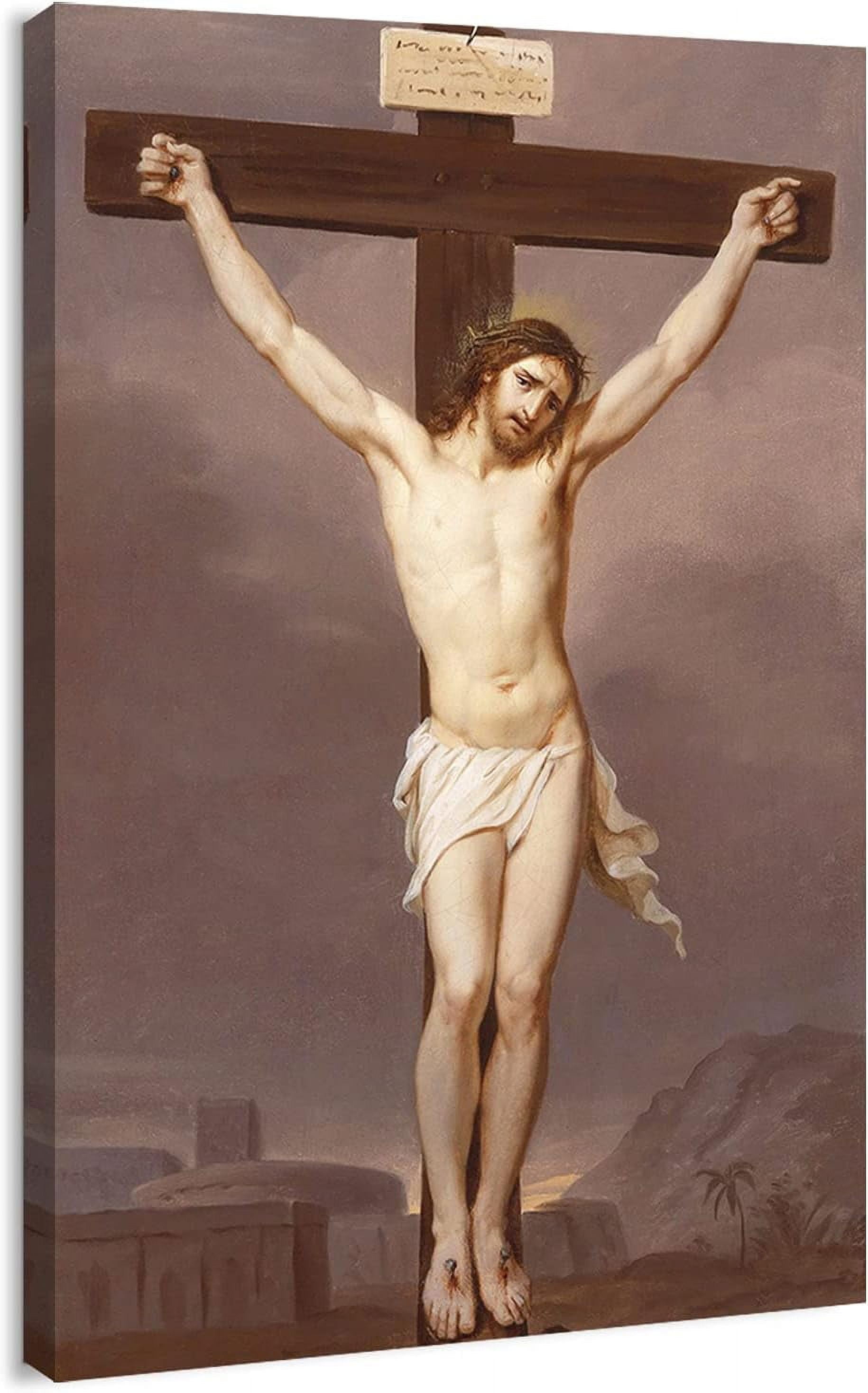 AEFER Canvas Print Wall Art - Crucifixion of Christ, 1827 by Josef Arnold The Elder - 24x36 ...