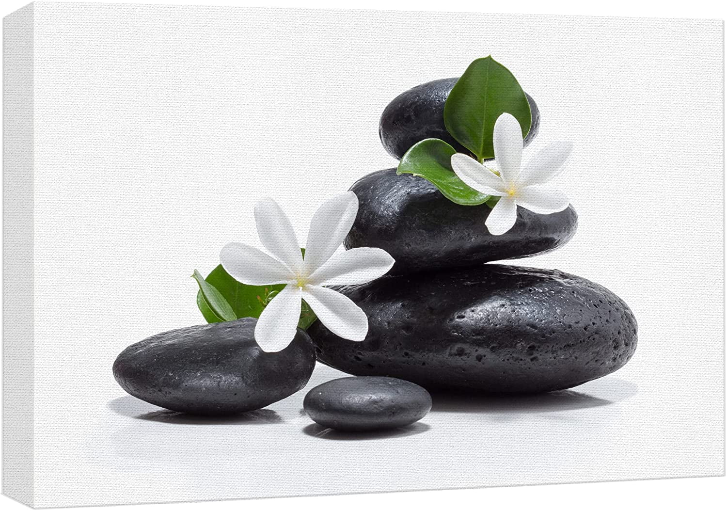 AEFER Canvas Print Wall Art Daisy Flower Ocean Beach Zen Pebbles Nature ...
