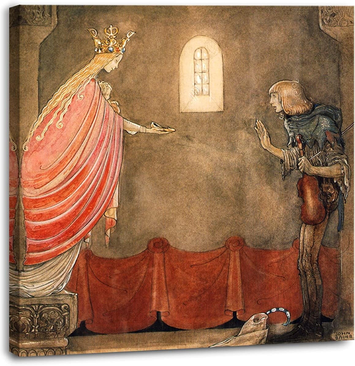 AEFER Canvas Print Wall Art - Fairy Tale Illustration The Fiddler Who ...