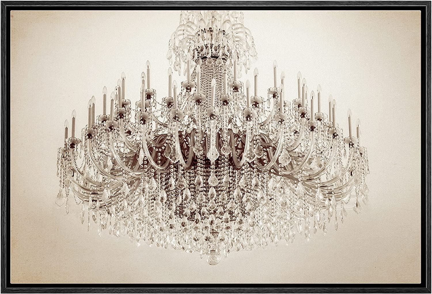 AEFER Canvas Print Wall Art Fancy Victorian White Crystal Chandelier ...