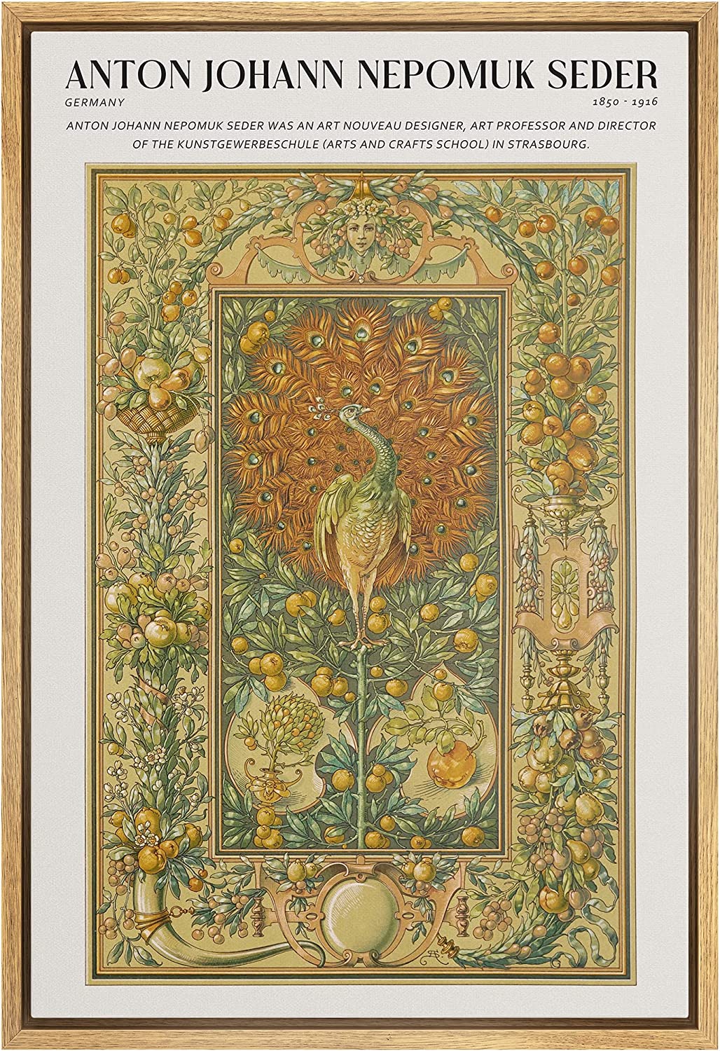 AEFER Canvas Print Wall Art Floral Crane Bird Tapestry by Anton Seder Nature Wilderness ...