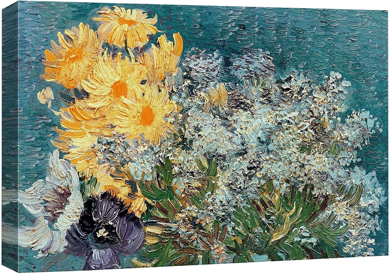 AEFER Canvas Print Wall Art Flower Bouquet by Vincent Van Gogh Nature ...
