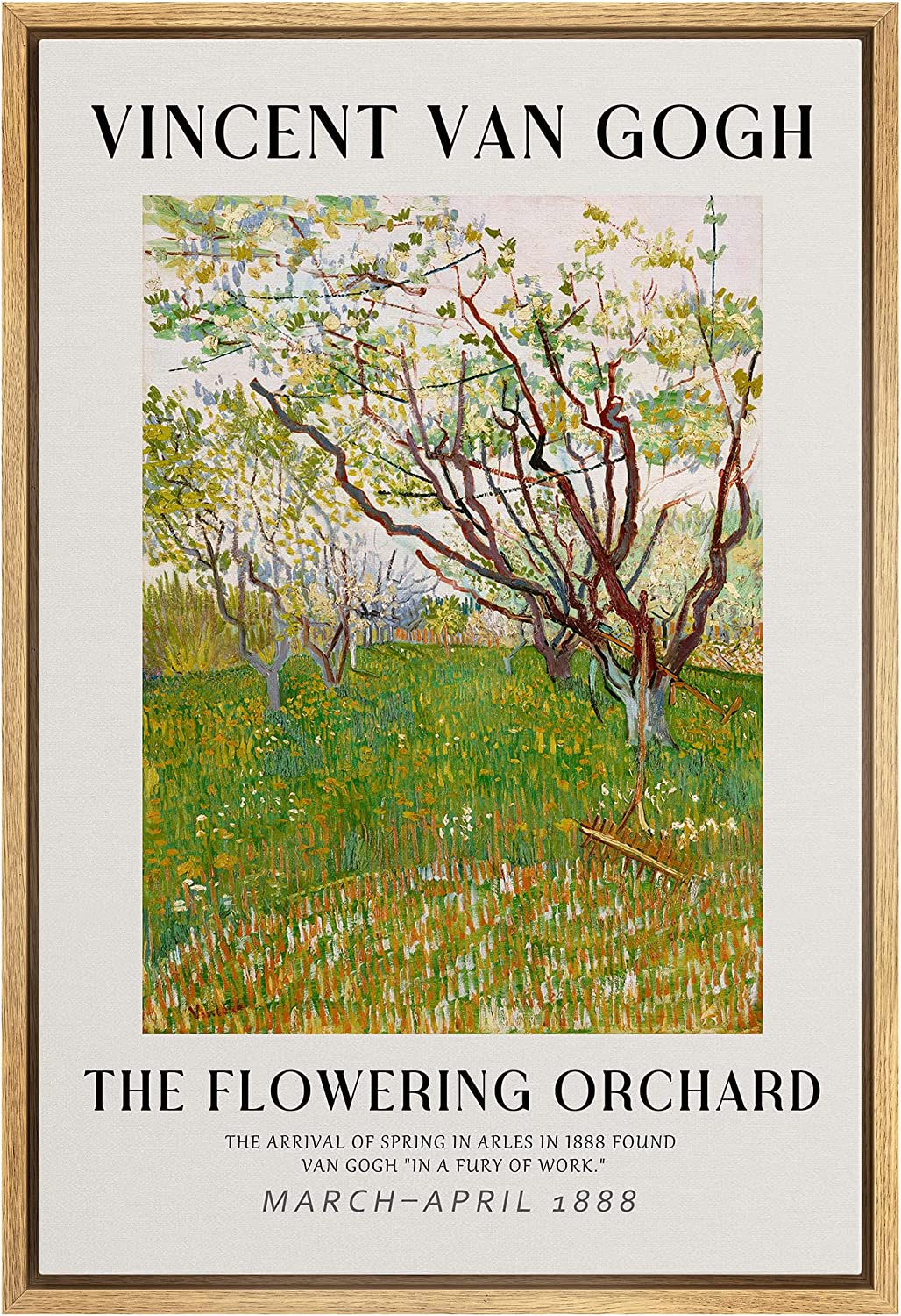 AEFER Canvas Print Wall Art Flowering Orchard by Vincent Van Gogh ...