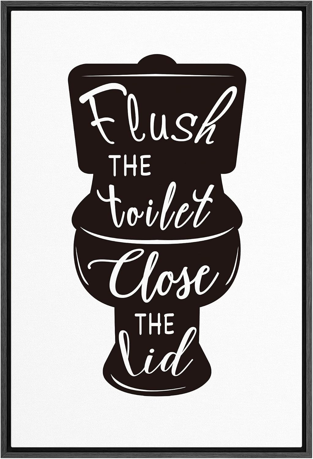 AEFER Canvas Print Wall Art Flush Toilet Phrase People Structure ...
