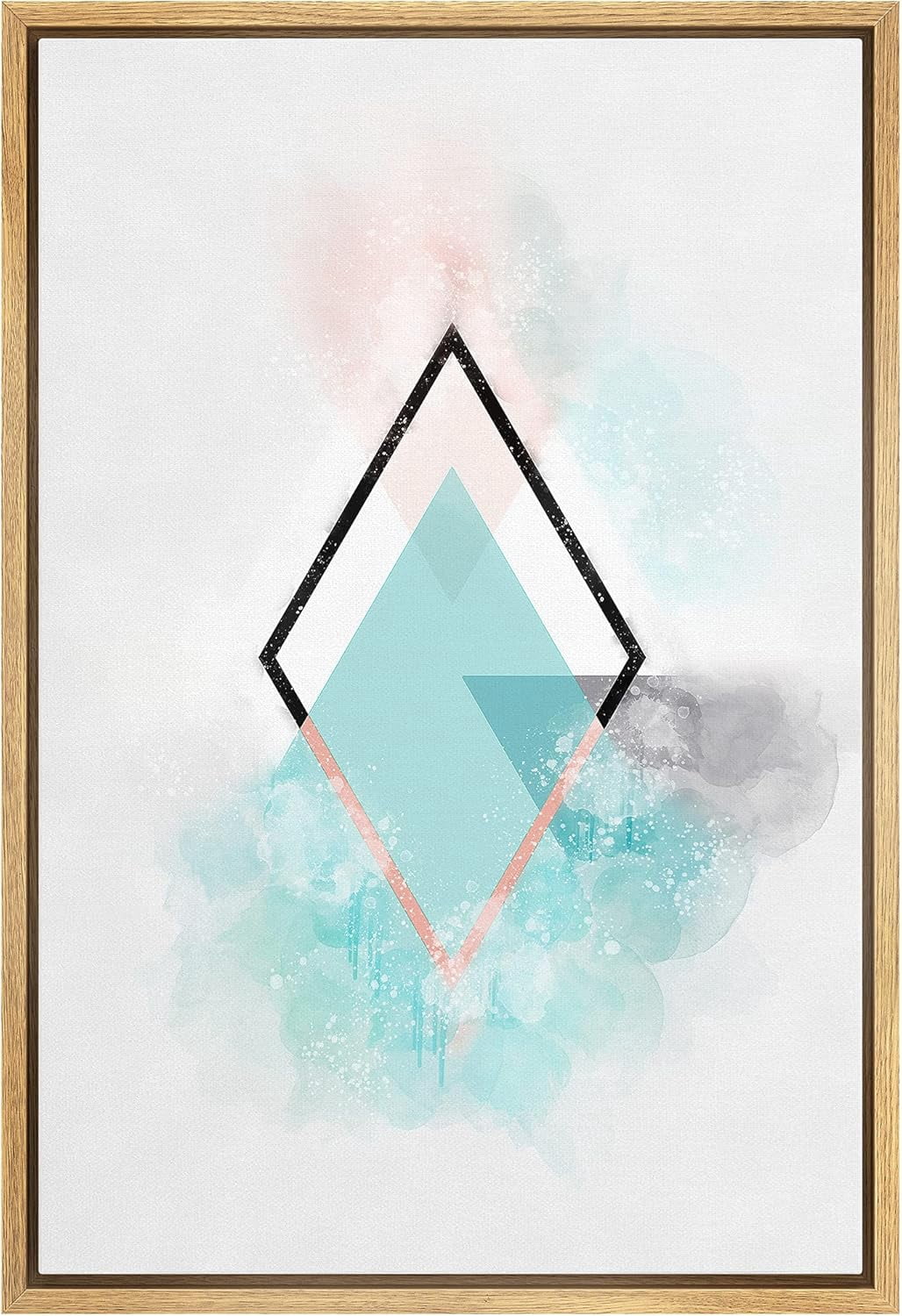 AEFER Canvas Print Wall Art Geometric Watercolor Explosion & Pink ...