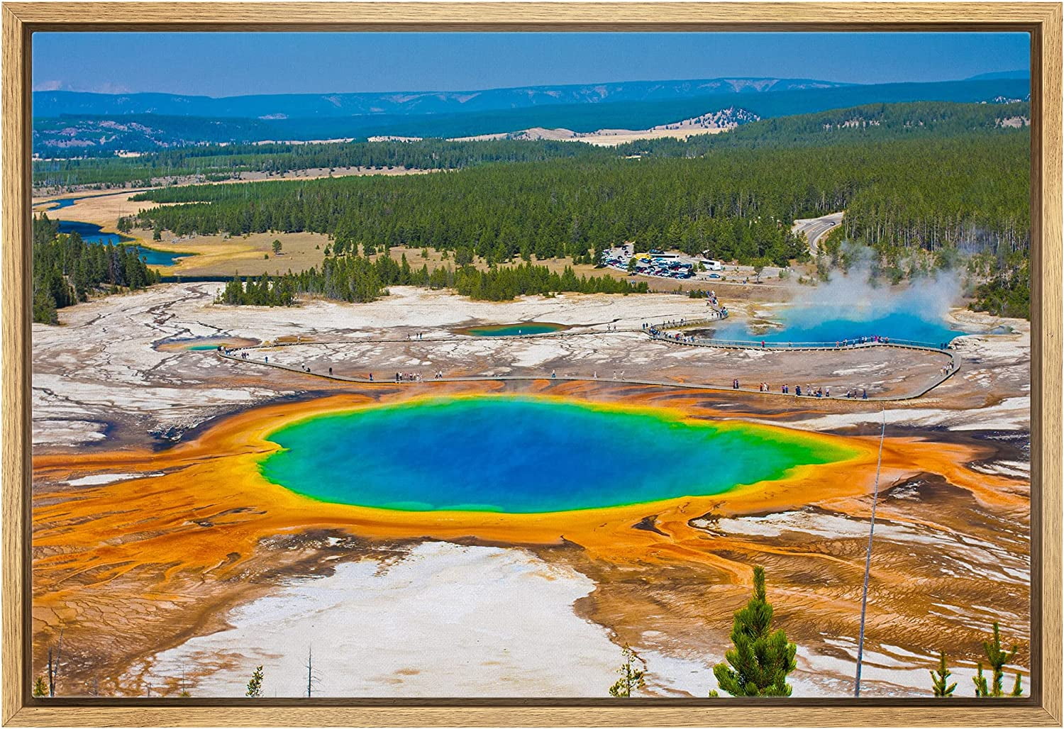AEFER Canvas Print Wall Art Grand Prismatic Spring in Yellowstone ...