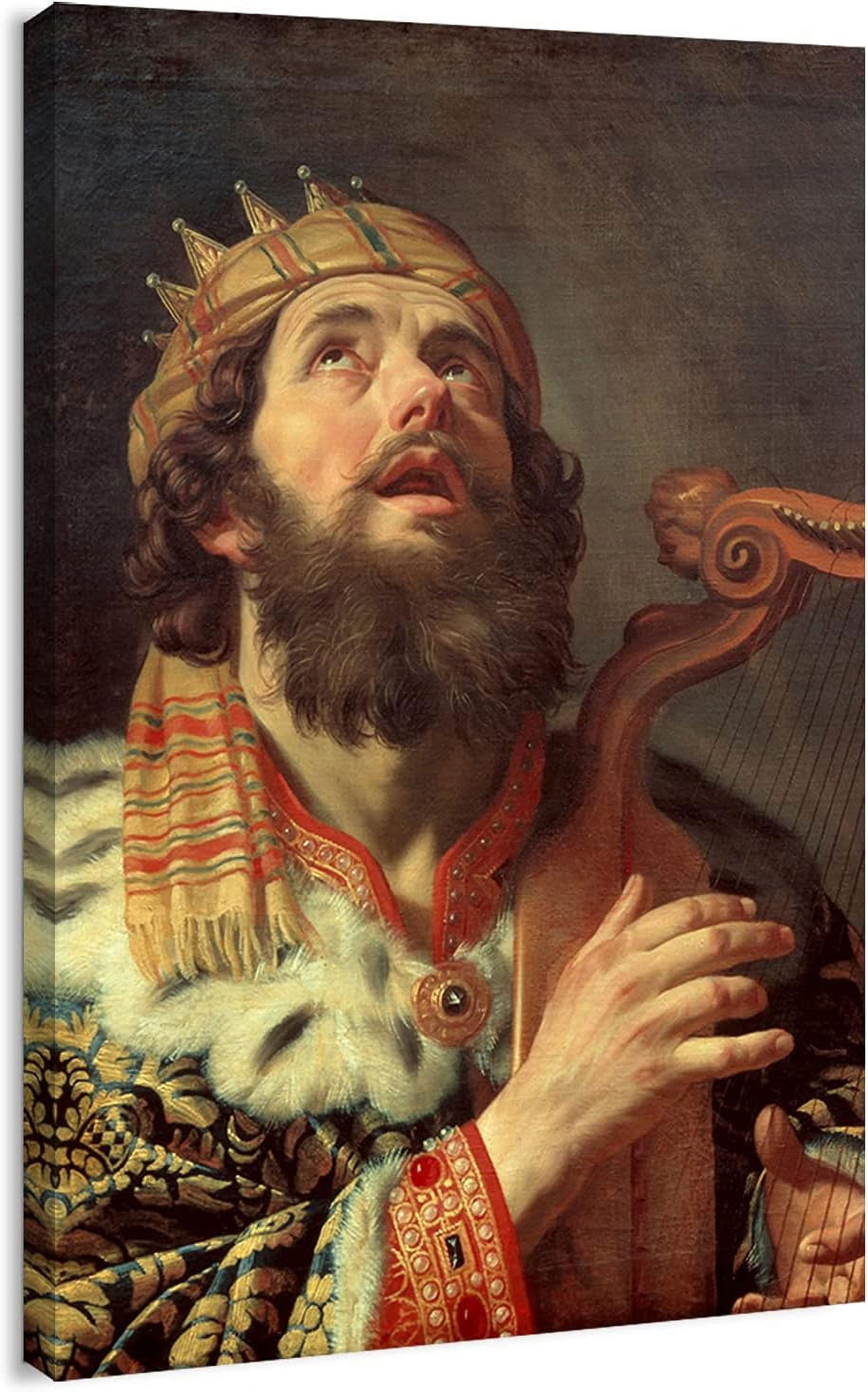 AEFER Canvas Print Wall Art - King David Playing The Harp, 1622 by ...