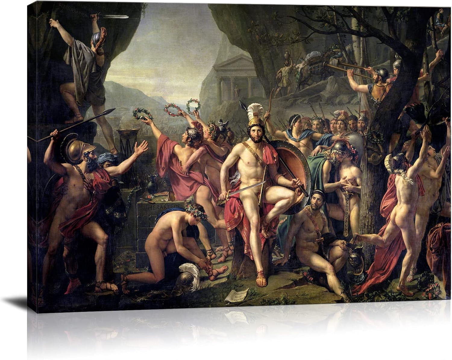 AEFER Canvas Print Wall Art - King of Sparta Leonidas I at The Battle of Thermopylae by Jacques ...