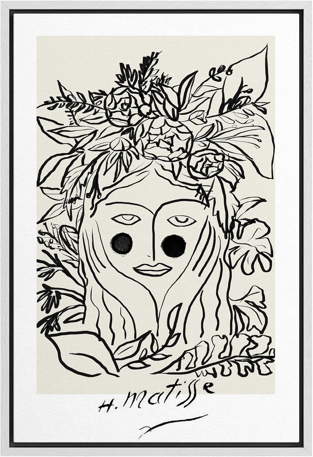 AEFER Canvas Print Wall Art Matisse Floral Nature Woman Portrait ...