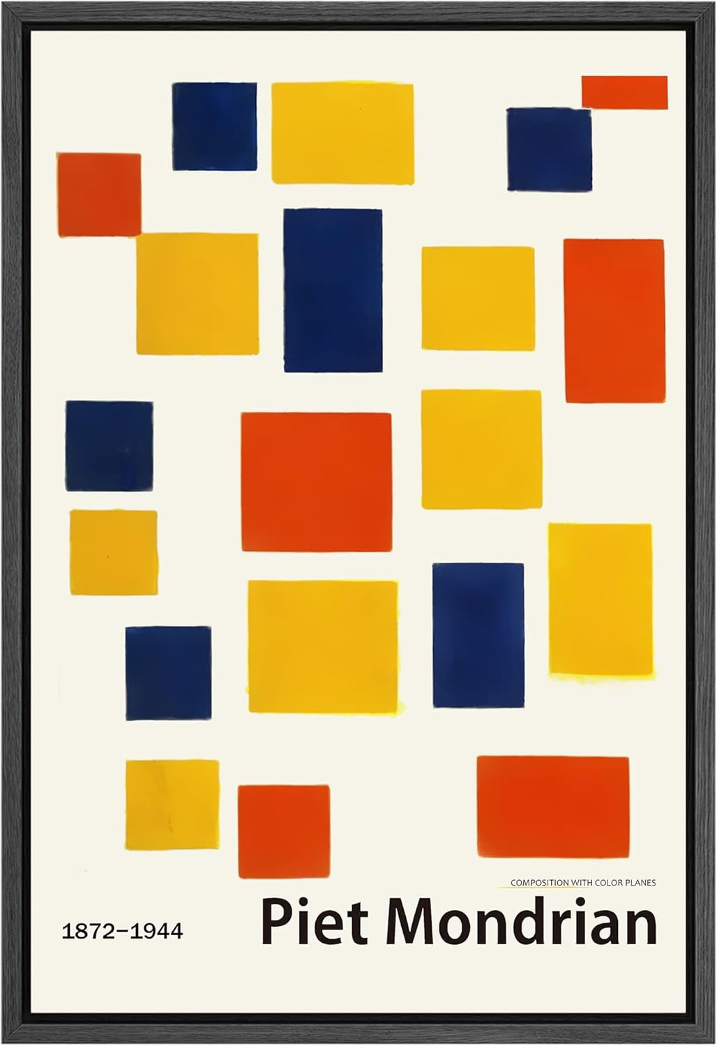 AEFER Canvas Print Wall Art Mid-Century Retro Vintage Color Block ...