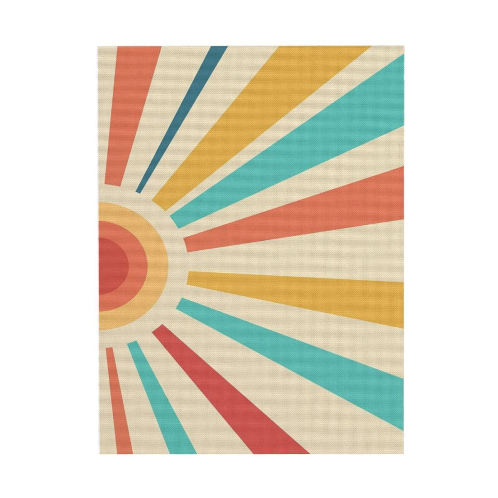 AEFER Canvas Print Wall Art Multicolor Shing Sun in Sky Abstract ...