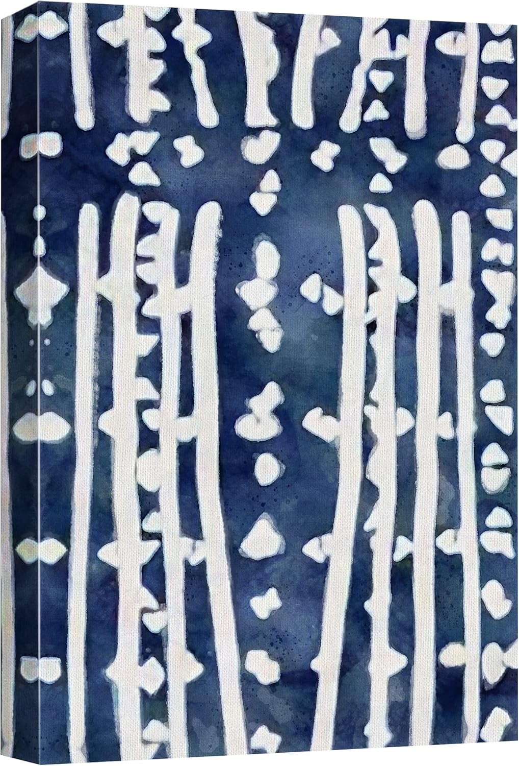 AEFER Canvas Print Wall Art Nautical Inspired Blue White Line and Dot ...