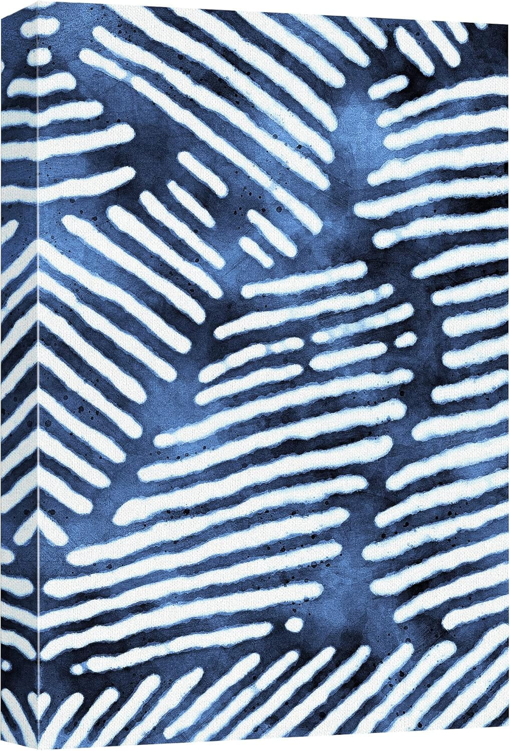 AEFER Canvas Print Wall Art Nautical Inspired Blue White Line Pattern ...