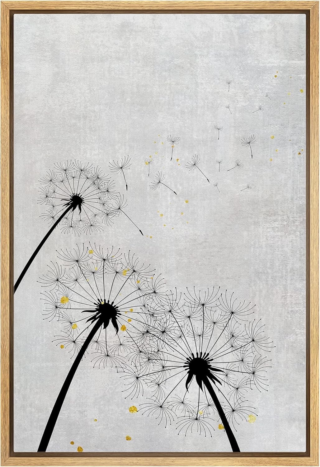 AEFER Canvas Print Wall Art Pastel Gray Sky Dandelion Flower Field ...