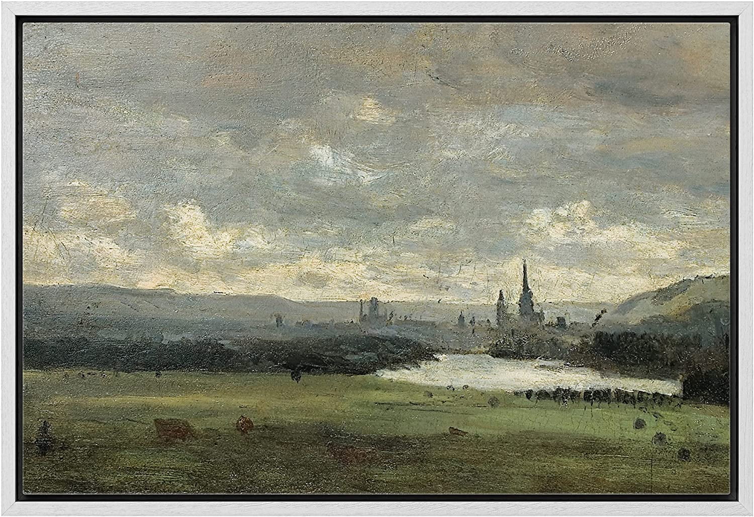 AEFER Canvas Print Wall Art Pastel Storm Cloud Valley Lake Landscape ...